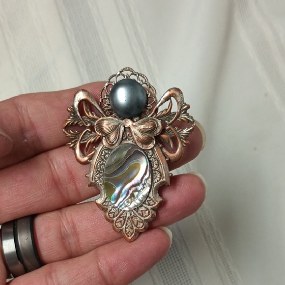 Jane | Jewelry | Vintage Jane Copper Angel With Abalone Accent | Poshmark